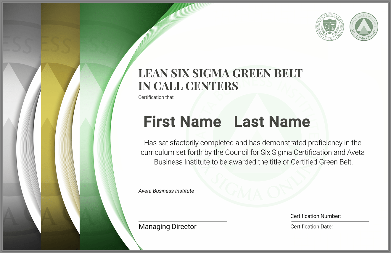 Lean Six Sigma Green Belt Certification in Call Centers - Six Sigma Online